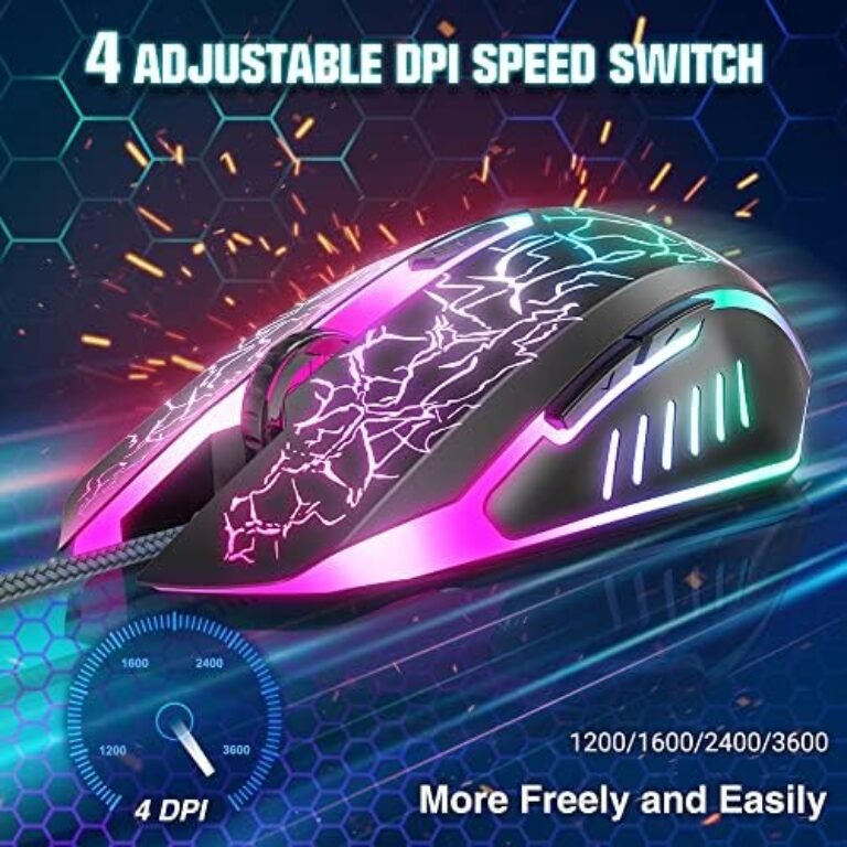 SOLAKAKA SM900 White Wired Gaming Mouse with Honeycomb Shell,12800 DPI ...