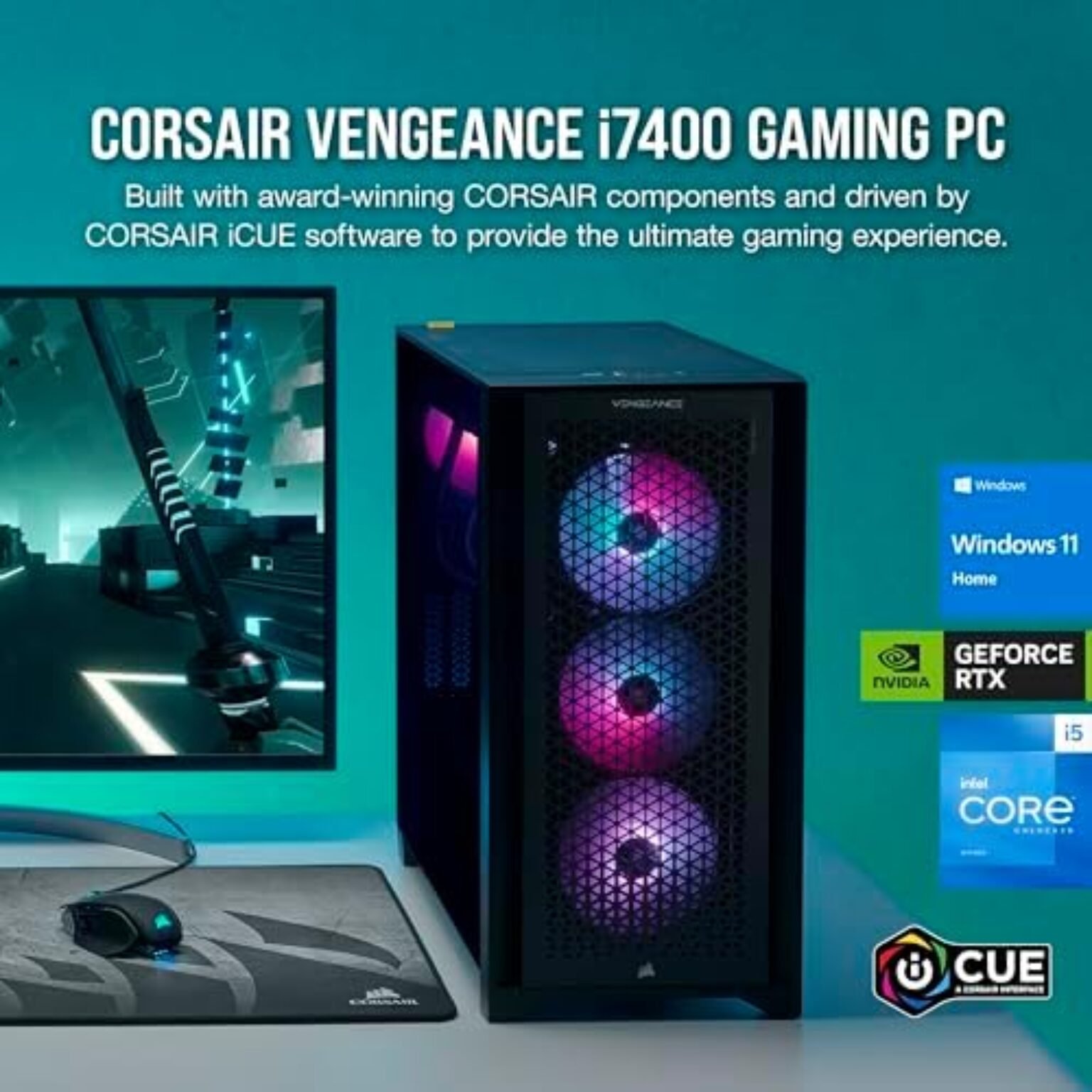 Corsair Vengeance i7400 Series Gaming PC – Liquid Cooled Intel® Core ...