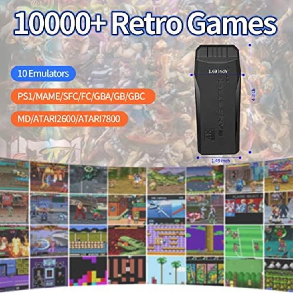 Hikonia Wireless Retro Game Console, Plug and Play Video Games 4K HDMI ...