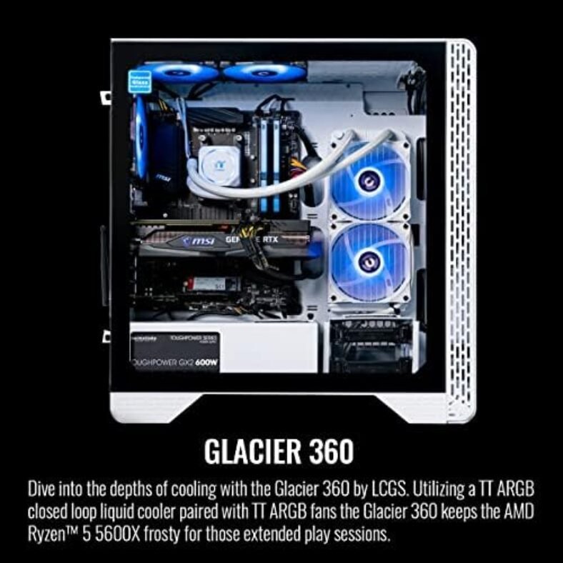 Thermaltake Glacier 360 Liquid-Cooled PC (AMD Ryzen 5 5600X, RTX 3060 ...
