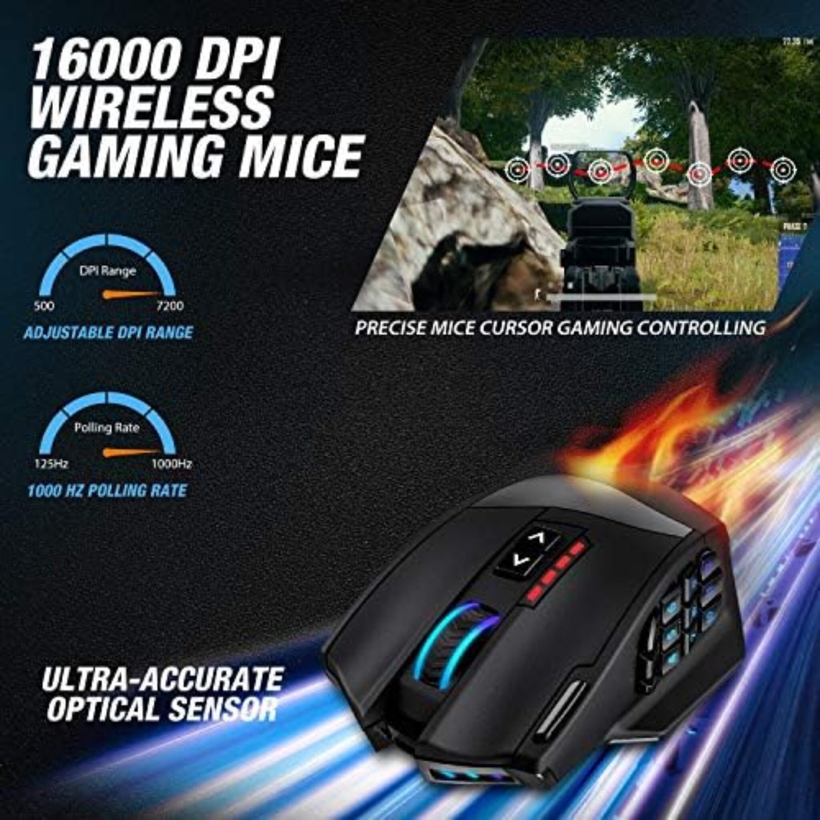 SOLAKAKA SM900 White Wired Gaming Mouse with Honeycomb Shell,12800 DPI ...