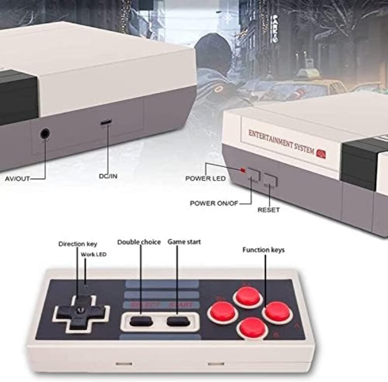 Classic Mini Retro Game Console with Built-in 620 Video Games and 2 ...