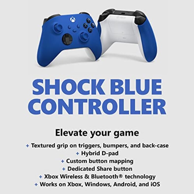 Xbox Core Wireless Controller – Shock Blue – Xbox Series X|S, Xbox One ...